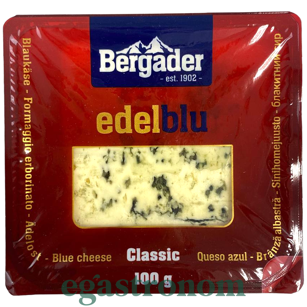Сир з блакитною пліснявою еделблу 50% Бергадер Bergader edelblu 100g ...